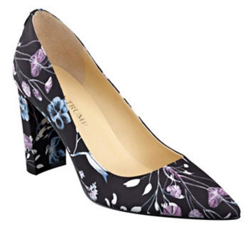 Ivanka Trump Katie Floral Fabric Heels Purple 6.5 - Gem